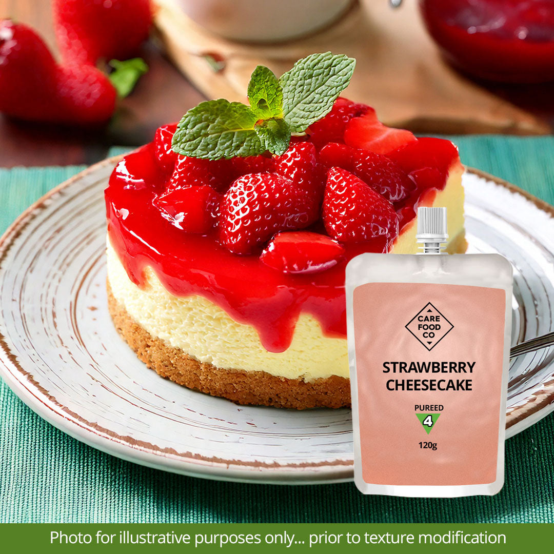 Strawberry Cheese Cake 120g - IDDSI Level 4 pureed – Care Food Co